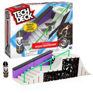 tech deck, nyjah skatepark x-connect park creator, massive customizable skatepark ramp set with exclusive fingerboard, kids toy for ages 6 and up