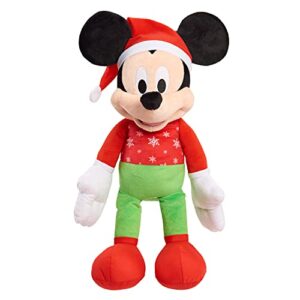 disney holiday mickey mouse 2021 large 22-inch plushie, stuffed animal, kids toys for ages 2 up, amazon exclusive by just play