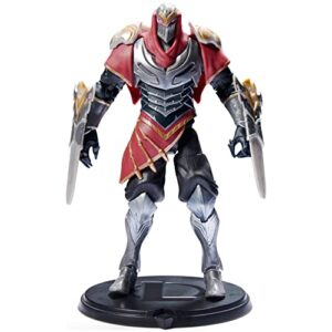 league of legends, 6-inch zed collectible figure w/premium details and 2 accessories, the champion collection, collector grade, ages 12 and up