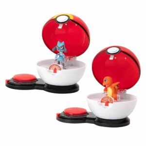 pokémon pokémon surprise attack game, featuring charmander #1 and riolu - 2 surprise attack balls - 6 attack disks - toys for kids fans