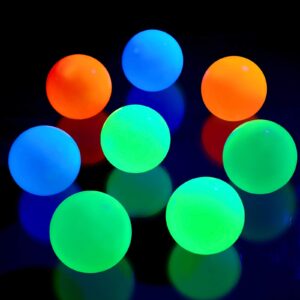 skylety 8 pieces glow in the dark sticky balls elevated glowing stress balls relax cool asmr stuff toy for ceiling wall adults(1.8 inches,white, blue, orange, green)