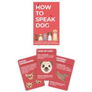 gift republic how to speak dog 100 cards fun gift for dog lovers learn what your puppy is saying dog behaviour guidance cards doggie language