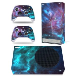 domilina full body vinyl skin stickers decal cover for series s console & controllers(purple galaxy)