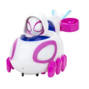 marvel spidey and his amazing friends - ghost-spider glow n’ go copter feature vehicle, 8-inch - lights show effect, sounds, built-in super hero, manual propellers