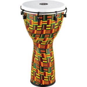 meinl percussion djembe hand drum circle instrument with synthetic shell and head, alpine series — not made in china — easy tuning, 2-year warranty (adj12-si)