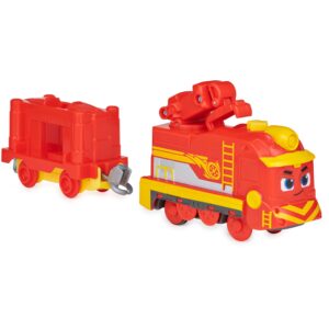 mighty express, freight nate motorized toy train with working tool and cargo car, kids toys for ages 3 and up,multicolor