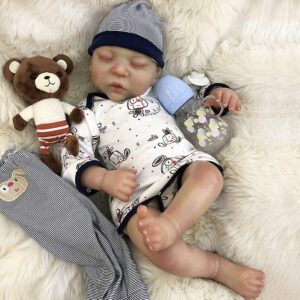 adolly gallery realistic reborn baby dolls cute 20inch soft silicone handmade cloth body realistic toddler doll lifelike toy gifts for girl age 3+ name bryan