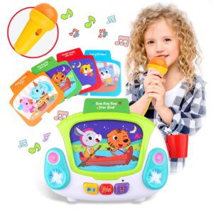 kidpal music toys for toddlers, karaoke jukebox with microphone for kids 2 3 4 year old girls and boys, baby musical toys with singing recording & voice changing function musical player gift for xmas1