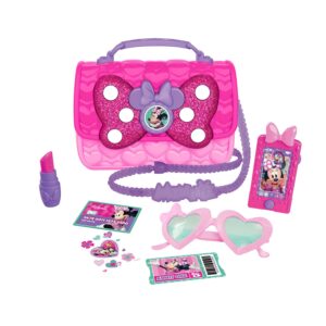 disney junior minnie mouse bowfabulous bag set, 7-pieces, dress up and pretend play, kids toys for ages 3 up by just play