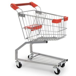 milliard toy metal shopping cart - supermarket pretend play grocery cart for kids and toddlers