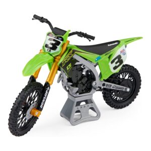 supercross, authentic eli tomac 1:10 scale collector die-cast motorcycle replica with display stand