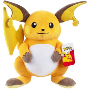 pokemon 12" large raichu plush - officially licensed - pikachu evolution figure - authentic soft 12-inch stuffed animal toy - valentine's day & easter basket stuffer gift for kids, boys, girls - 2+