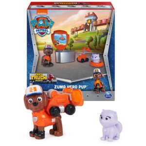 paw patrol, zuma’s deluxe movie transforming toy car with collectible action figure, kids toys for ages 3 and up