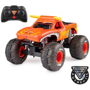 monster jam, official el toro loco, remote control monster truck, walmart exclusive, authentic sounds, 1:10 scale