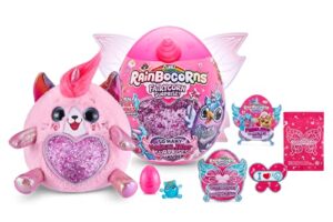 rainbocorns fairycorn kitty surprise by zuru - 11" plush stuffed animal, fairy wings, unicorn slime, sequin heart, ages 3+ for girls