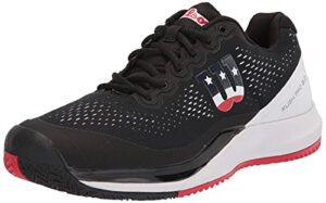 wilson men's rush pro 3.0 pb pickleball shoe, black/white/infrared, 10