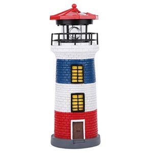 xianshi valentine's day carnival lighthouse light, easy to install solar lighthouse, soft comfortable light for home garden(red blue white)