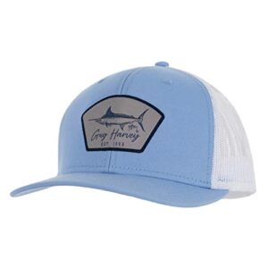 guy harvey men's cali vibes mesh trucker hat, powder blue, one size