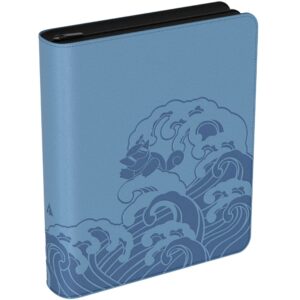 rayvol 9-pocket trading card binder, fits 900 cards with 50 removable sleeves, card collector album holder- aquablue