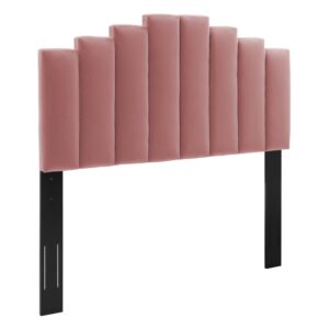 modway noelle performance velvet full/queen headboard in dusty rose