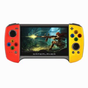 czt new 5.1-inch handheld game console built-in 9100 games multiple simulators game can be archived mp3/mp4 dv/dc e-book recorder rechargeable lithium battery (yellowred)