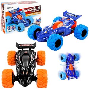 m sanmersen monster truck car toy, 2 pack turnable head monster dragon toys friction powered cars pull back toy cars set - push and go toy cars for toddler boys girls easter gift