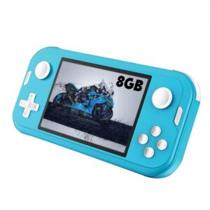 handheld game console 3.5inch mini retro gaming player 700 classic games rechargeable game consoles box for kids boys children (turquoise)