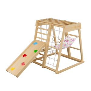 dutui home kindergarten small naughty castle playground, children's slide, indoor solid wood children's climbing frame swing combination