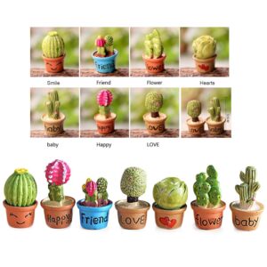 7 in 1 dollhouse decoration plant pots miniature green potted miniature bonsai model dollhouse accessories decor,1 12 scale doll house miniature plant model (7 dersert plants bots)