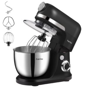 boniso stand mixer,6.5-qt 800w 6-speed tilt-head food mixer, kitchen electric mixer with dough hook, wire whip & beater