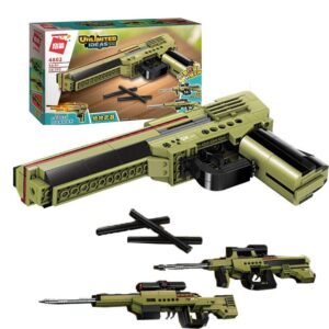 hoche gun model kits for kids desert eagle 3-in-1, 202 pcs model kit building blocks gun diy can launch weapon military model toy, improve kid's concentration