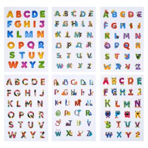 664 pcs cute alphabet letter stickers scrapbook paper stickers - 24 sheets colorful animals alphabet art paper stickers for preschool kids-party favors,card making,gift of festival,rewards,art craft.