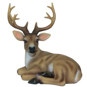 reefoneart paperweight figurine festive deer animal sculpture home decor or outdoor garden statue - 5x 5 x 3.6 inches