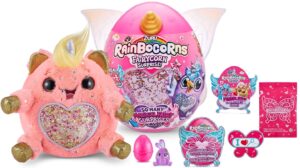 rainbocorns fairycorn surprise (unicorn) by zuru 11" collectible plush stuffed animal - ultimate surprise egg, wearable fairy wings, slime, sparkle sequin heart, ages 3+ for girls, children