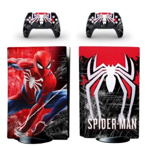 vanknight standard console controllers skin super hero sticker decal compatible with ps5 standard disc console red