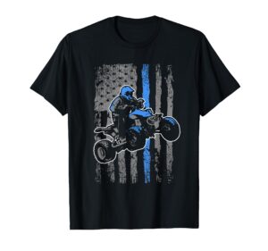 american flag four wheeler quad men atv riding gift t-shirt