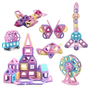 asok magnetic blocks magnetic tiles 133pcs 3d castle educational learning and development toys for 3 4 5 6 7 8 9 years old boys girls kids 133pcs