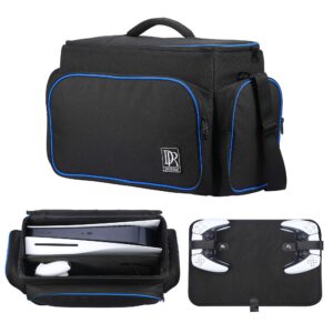 pdtxcls drzerui carrying case for ps5, travel bag for playstation dualsens controller, ps5 games, console base and gaming accessories