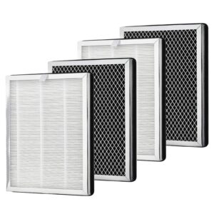 linniw 4 pack ma-25 replacement filter compatible with ma-25 3-in-1 filters, true hepa and activated carbon (2 set, 4 pack