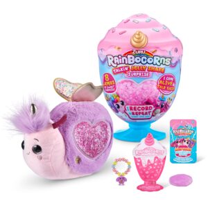 rainbocorns jelly shake surprise series 2 snail by zuru cuddle plush scented stuffed animal, slime mix, talkback feature and more, ages 3+ (snail)