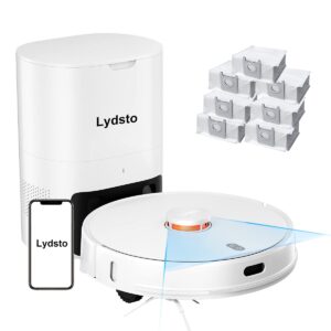 lydsto r1 robotic vacuum cleaner self emptying,robot vacuum cleaner station ,lidar navigation,2700pa suction robotic vacuum cleaner with mapping,ideal for pet hair ,carpets (white)