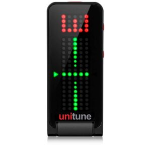 tc electronic unitune clip noir headline black clip-on tuner with strobe and chromatic modes and 108 led matrix display for uncompromised tuning quality