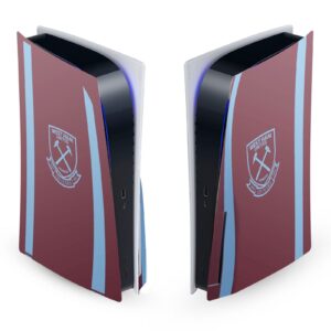 head case designs officially licensed west ham united fc jersey 2020/21 home kit vinyl faceplate sticker gaming skin decal cover compatible with sony playstation 5 ps5 disc edition console