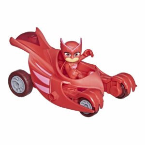 hasbro pj masks toys owl glider toy car with owlette action figure, superhero toys, preschool toys, pj masks toys for 3 year old boys and girls and up