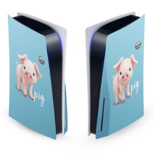 head case designs officially licensed animal club international pig faces vinyl faceplate sticker gaming skin decal cover compatible with sony playstation 5 ps5 disc edition console