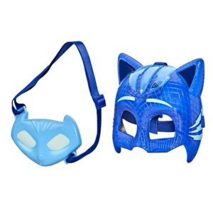 pj masks catboy deluxe mask set, preschool superhero dress-up toy with light-up mask and catboy amulet accessory for kids ages 3 and up