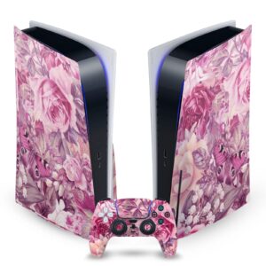 head case designs officially licensed lebensart butterfly romance art mix vinyl faceplate sticker gaming skin decal compatible with sony playstation 5 ps5 disc edition console & dualsense controller