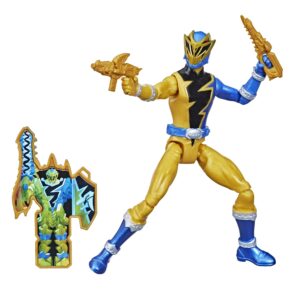 power rangers dino fury gold ranger 6-inch action figure toy inspired by tv show with dino fury key and dino-themed accessory for ages 4 and up