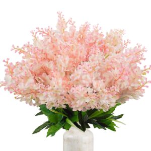 uieke 4pcs artificial flowers wisteria bundle fake flowers silk floral bouquet arrangements for home wedding party garden fences decor light pink