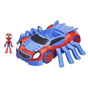 spidey and his amazing friends ultimate web-crawler, spidey stunner feature and 4-inch marvel spidey figure, ages 3 and up